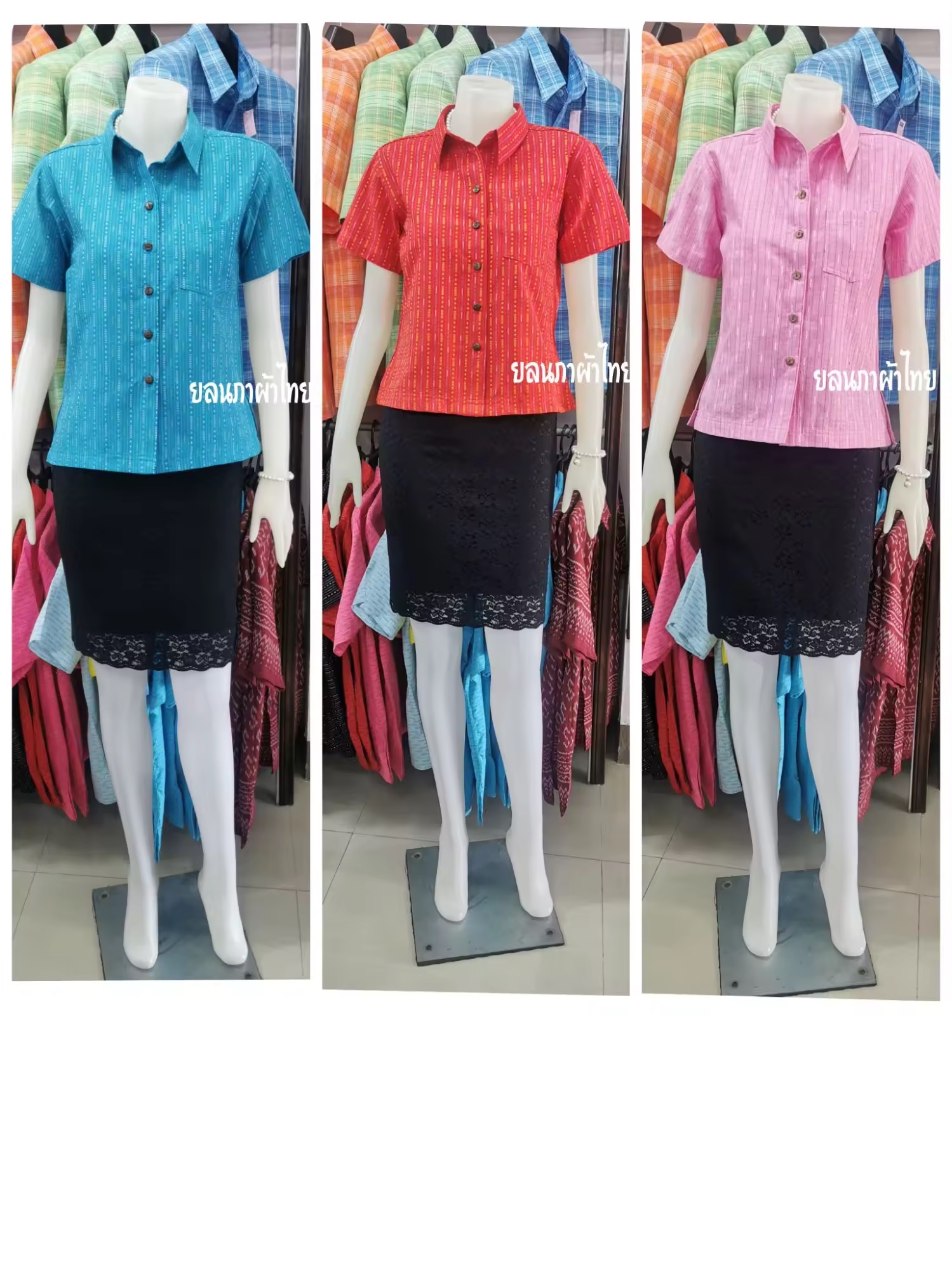 เสื้อโปโลกระดุมหน้าผ้าไทยทอลายกาบบัว – DodiShop :: คัดสรรสินค้าราคาโปรพิเศษเพื่อคุณ