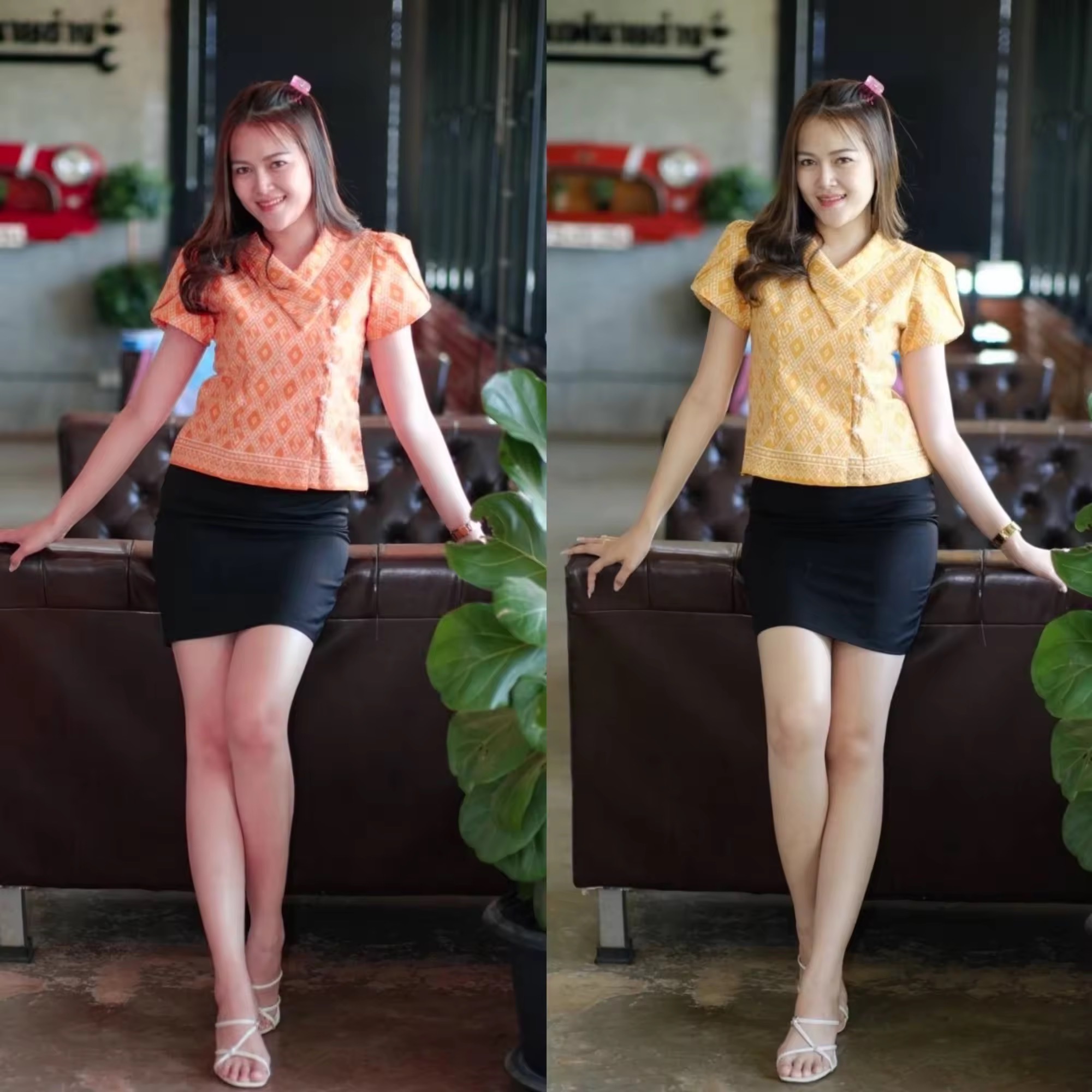 เสื้อลายขิด อัดกาวทั้งชุด กระดุมมุก – DodiShop :: คัดสรรสินค้าราคาโปรพิเศษเพื่อคุณ