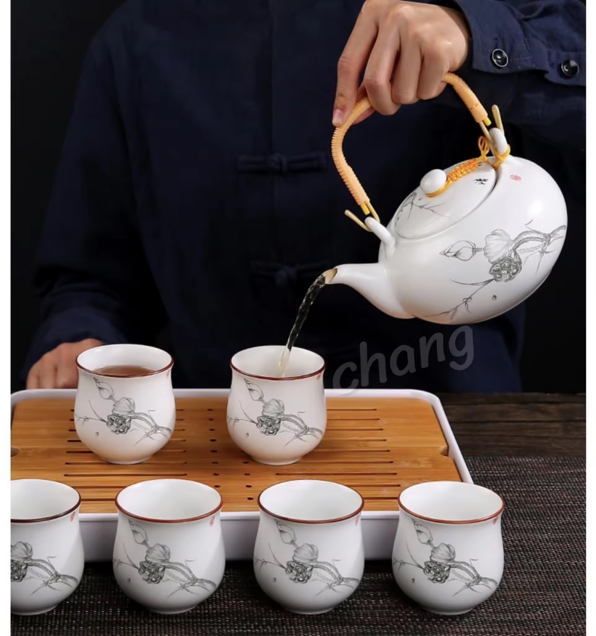 ชุดกาน้ำชา เซรามิก พร้อมถ้วยน้ำชา 6 ใบ – DodiShop :: คัดสรรสินค้าราคาโปรพิเศษเพื่อคุณ