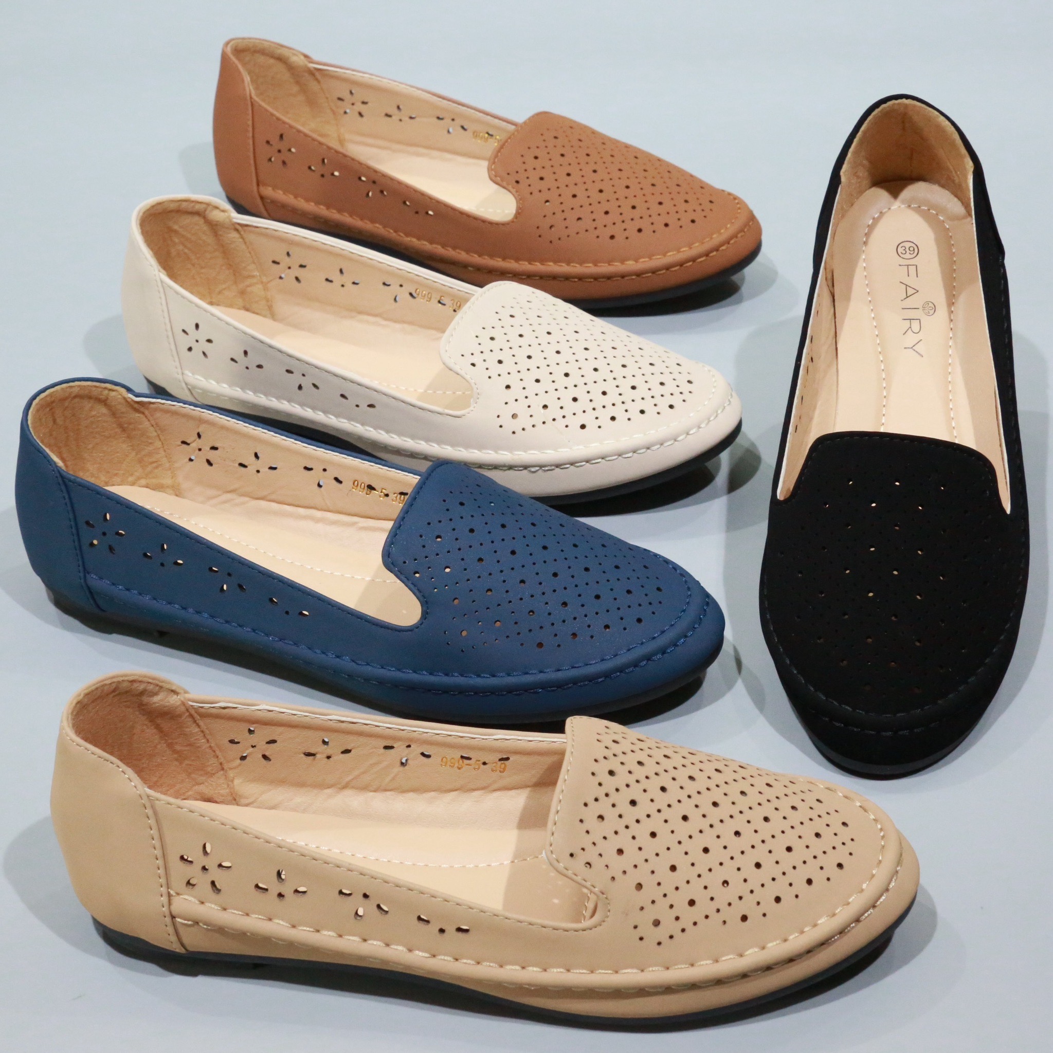 999-5 รองเท้าส้นแบนหนังนูบัคเจาะฉลุ หนังนิ่ม – DodiShop :: คัดสรรสินค้าราคาโปรพิเศษเพื่อคุณ